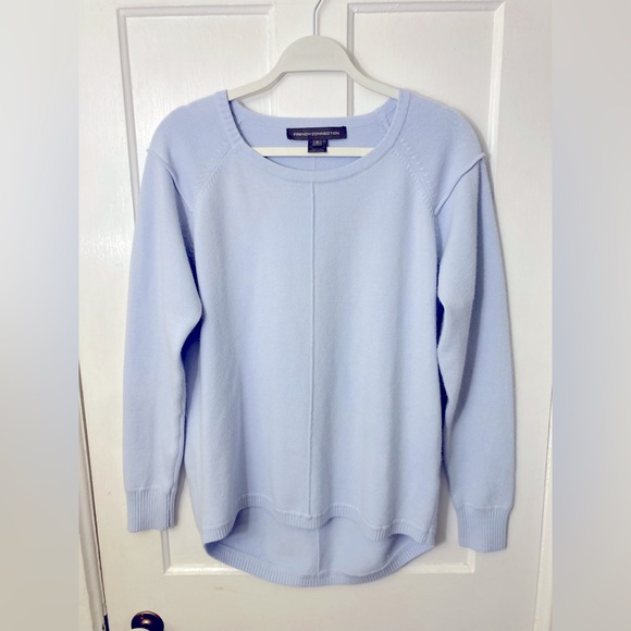 French Connection | Sweaters | Frenchconnection Baby Blue Ribbed Crew ...
